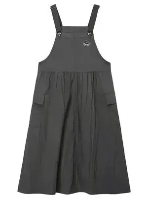 FINGERCROXX Pocket Pinafore Midi Dress - Grey