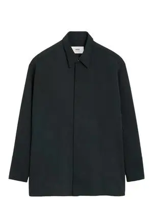 Ami Wool Oversized Shirt - Black