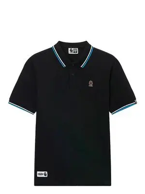 FINGERCROXX Embroidered Tipped Polo Shirt - Black
