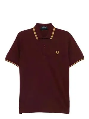 Fred Perry Embroidered-logo Polo Top - Red