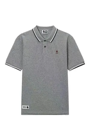 FINGERCROXX Embroidered Tipped Polo Shirt - Grey