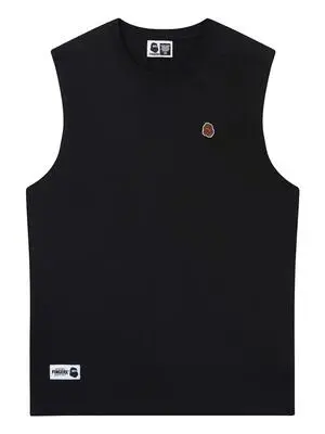 FINGERCROXX Embroidered-logo Sleeveless Vest - Black