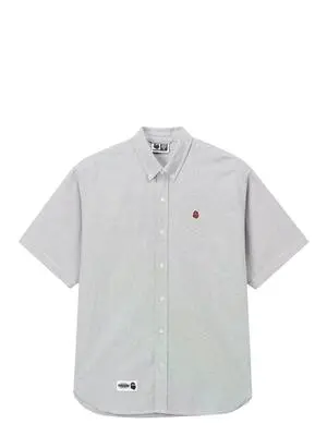 FINGERCROXX Embroidered Short-sleeve Shirt - Grey