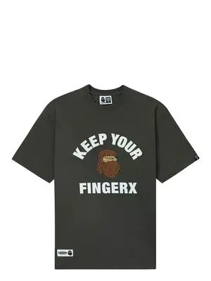 FINGERCROXX Logo-graphic Crew-neck T-shirt - Green