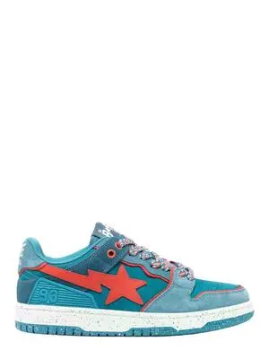 A BATHING APE Star Patch Lace-up Trainers - Blue