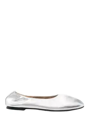 Dear Frances Leather Ballet Flats - Grey