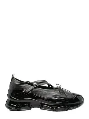 Simone Rocha Cross-strap Sneakers With Patent Toe - Black