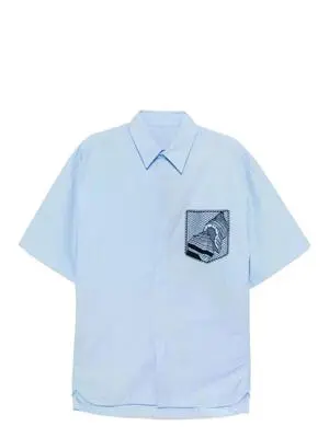 CROQUIS Oversized Short-sleeved Shirt - Blue