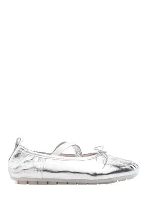 Simone Rocha Cross-strap Bow Ballet Flats - Silver
