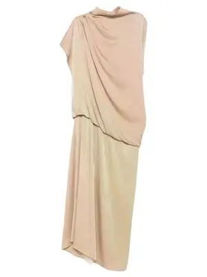Fabiana Filippi Draped High-neck Midi Dress - Neutrals