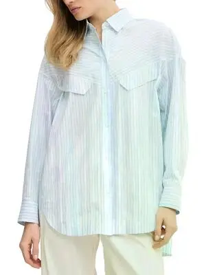 BOSS Striped Pocket Shirt - Blue