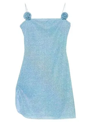 Oseree Rose-embellished Dress - Blue