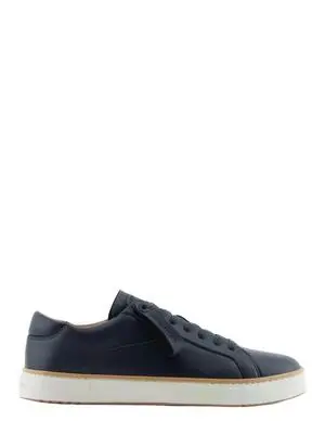 Emporio Armani Leather Lace-up Sneakers - Blue