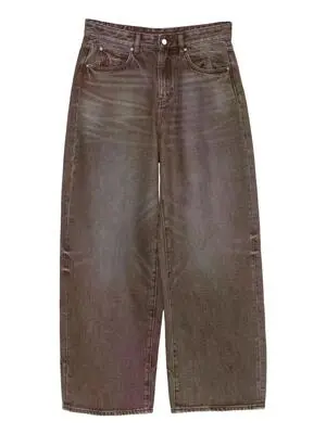 JNBY Wide-leg Rolled-up Jeans - Brown