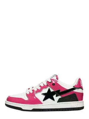 A BATHING APE Sk8 Sta #2 Leather Low-top Sneakers - Pink