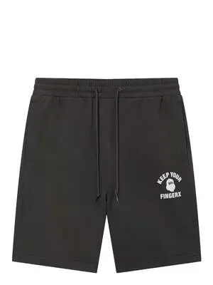 FINGERCROXX Logo-print Drawstring Track Shorts - Grey