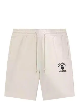 FINGERCROXX Logo-print Drawstring Shorts - Neutrals