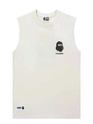 FINGERCROXX Graphic-print Cotton Vest - Neutrals