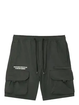FINGERCROXX Cargo-pocket Drawstring Shorts - Grey