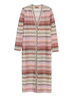 Missoni Zigzag-pattern Cardigan Coat - Pink
