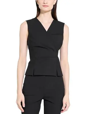 Theory Sleeveless Wrap Vest - Black