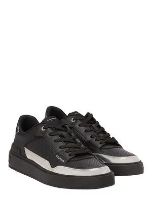 Balmain B-Court Flip Lace Up Sneakers Black/silver