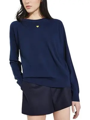 Max & Co. Merino Wool Crewneck Sweater - Navy