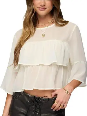 EDIKTED Missey Ruffled Chiffon Top