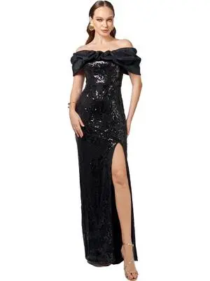 BARIANO Jaylan Off-shoulder Gown - Black