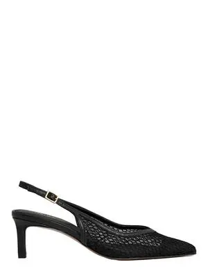 REISS Sirena Mesh Slingback Heels - Black