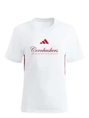 Adidas Nebraska Cornhuskers Essentials 3-stripes Tee - White / Team Power Red / Multi