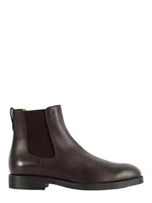 TOD'S Elastic-panel Leather Boots - Brown