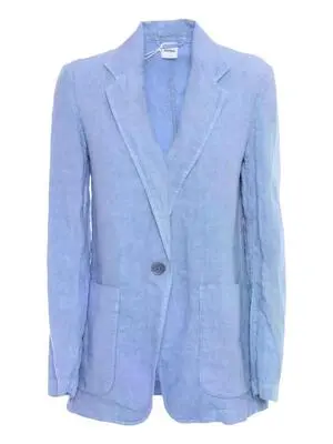 Aspesi Single-button Linen Blazer - Blue