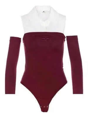 Elisabetta Franchi Embroidered Logo Bodysuit - Red