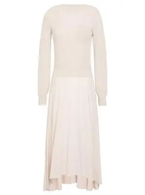 Peserico Metallic Fiber Midi Dress - Beige
