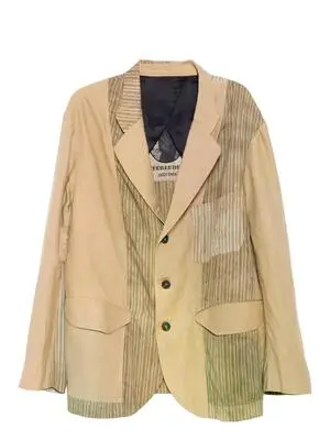 ZIGGY CHEN Striped Blazer - Brown