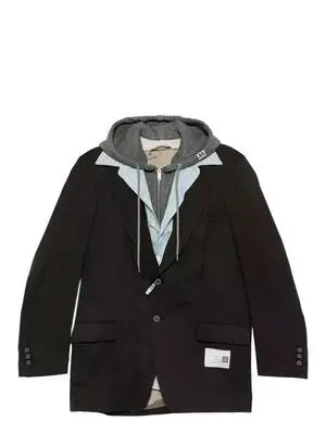 Mihara Yasuhiro Hooded Layered Jacket - Black