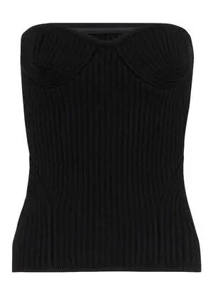 JEAN PAUL GAULTIER Ribbed Knit Wool Corset - Black