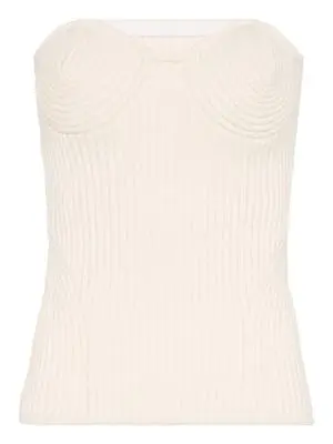 JEAN PAUL GAULTIER Ribbed Knit Wool Corset - White