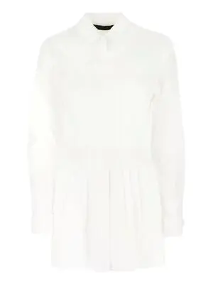 JUUN.J Asymmetric Pleated Shirt - White