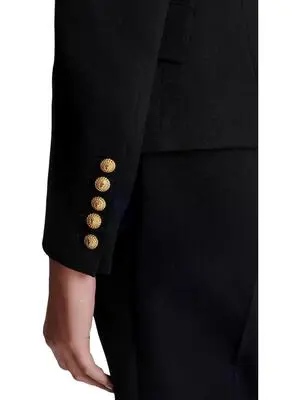 Balmain Double-breasted Wool Blazer - Black