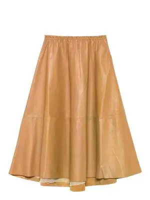FORTE_FORTE Leather Skirt - Brown