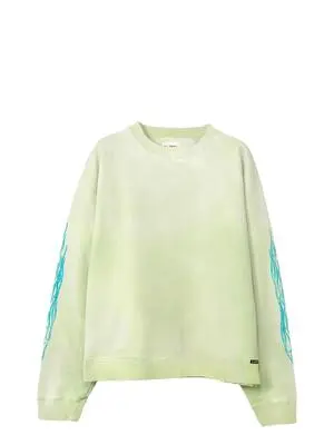 KAMIYA Flame-printed Cotton Sweater - Yellow