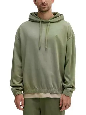 BOSS Stevens Logo-embroidered Drawstring Hoodie - Green