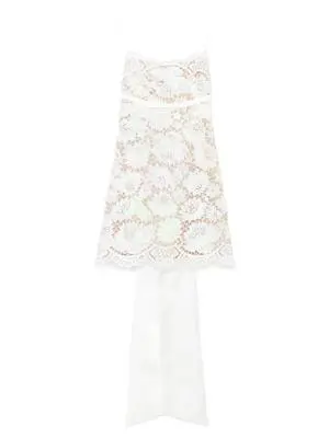 SELF-PORTRAIT Lace Scalloped-hem Dress - White