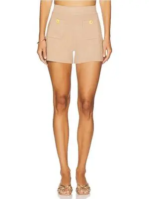 L'Agence Lottie Knit Short - Dark Cappuccino & Gold