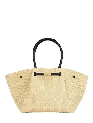 DEMELLIER New York Raffia Tote Warm & Black