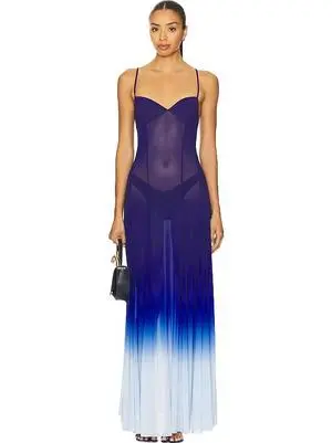 LESLIE AMON Timeless Ombre Sea Dress - Deep Blue Ombre