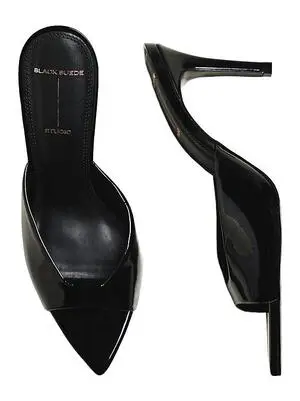 BLACK SUEDE STUDIO Brea 80 Mule Heels Black Patent