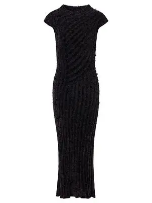 Giorgio Armani Viscose Knit Midi Dress - Brown
